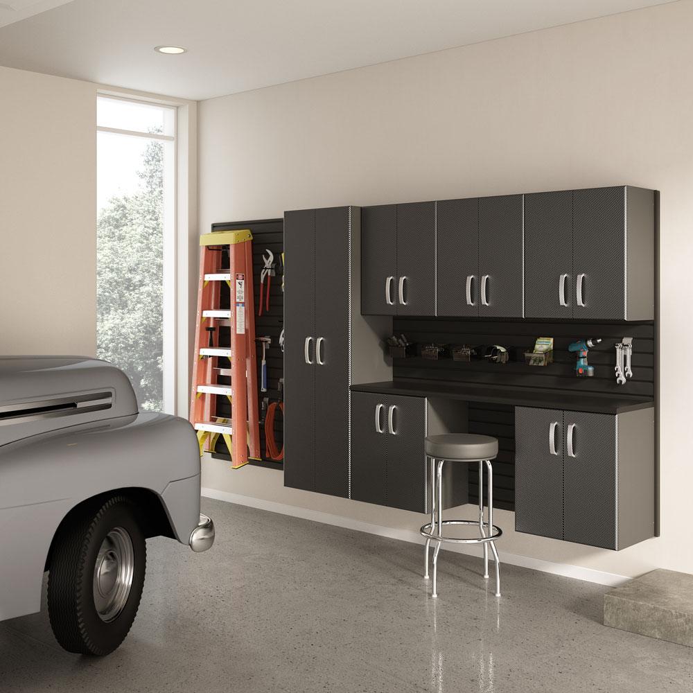 Flow Wall 7 Piece Deluxe Cabinet Storage Set - Black/Graphite