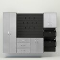 5pc Complete Storage Cabinet Set - White/Silver
