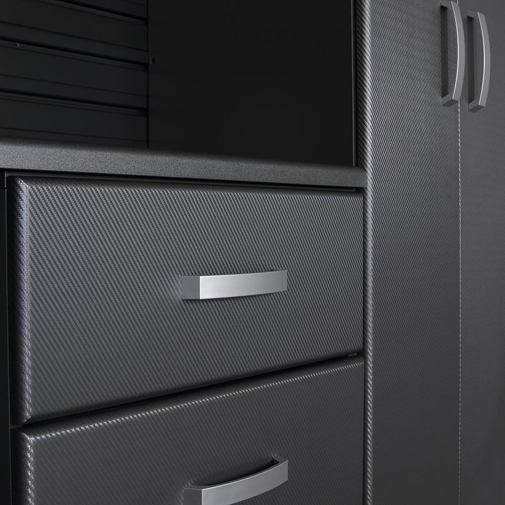Flow Wall 5 Piece Complete Storage Cabinet Set - White/Graphite