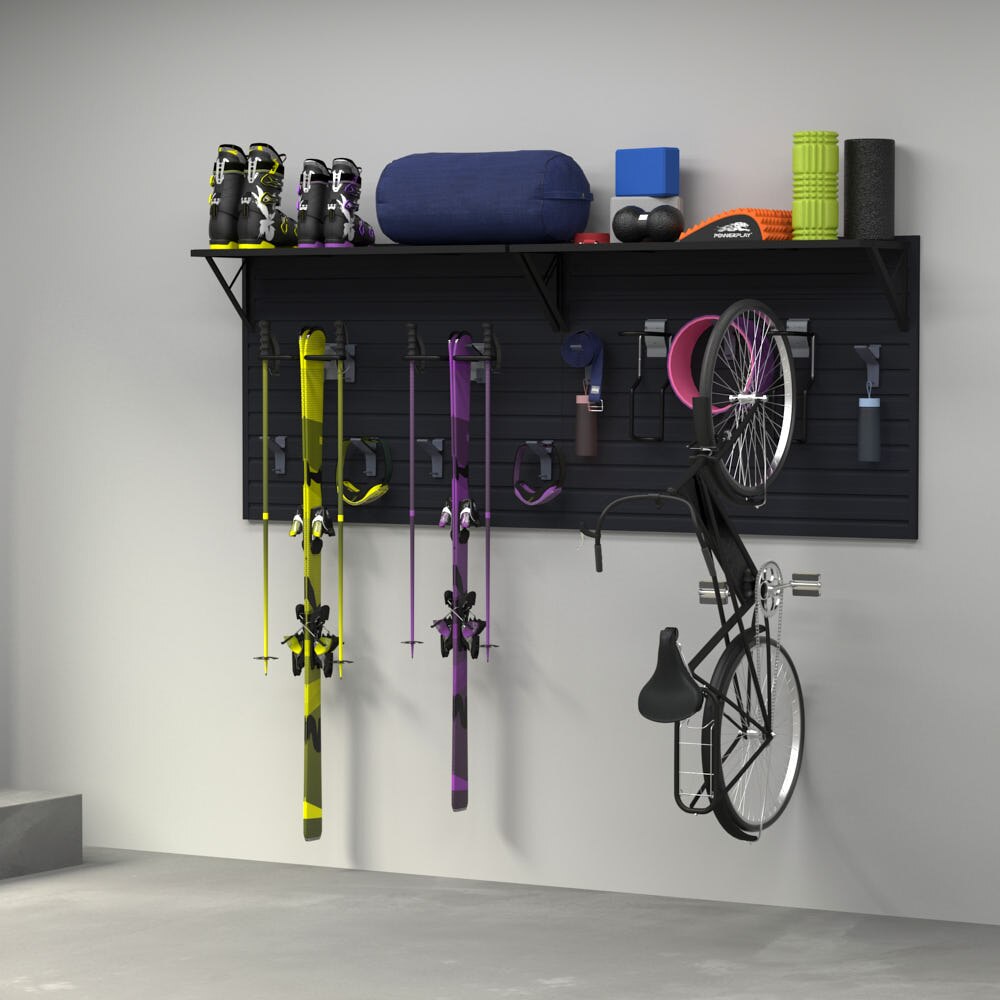 17 Piece Slatwall Panel, Heavy Duty Shelf, Sports Hook Storage Set ...