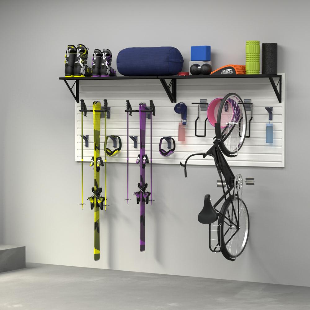 17 Piece Slatwall Panel, Heavy Duty Shelf, Sports Hook Storage Set ...